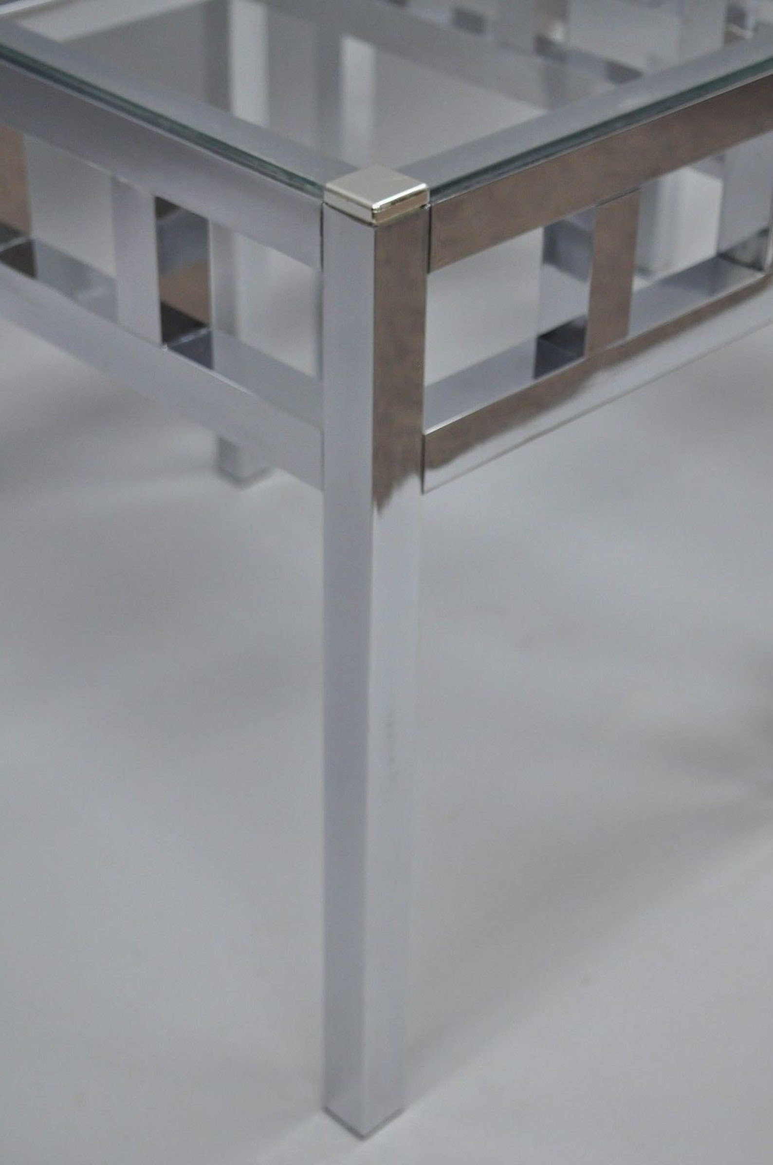 Pair of Chrome & Glass Mid Century Modern Rectangle End Table - Etsy