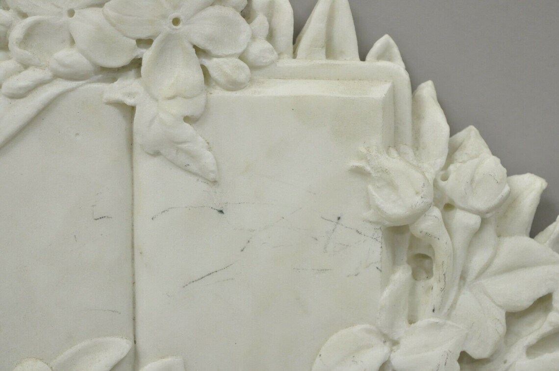 Vintage Italian Bas Relief Floral Carved Marble 14 | Etsy