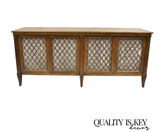 J B Van Sciver Early 1900s Carved Long Sideboard Buffet Credenza
