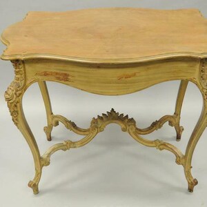 French Rococo Louis XV Distress Paint Dressing Table Vanity Ladies ...