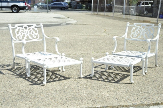 Regency Scrollwork Aluminum Garden Patio Lounge Arm Chairs | Etsy