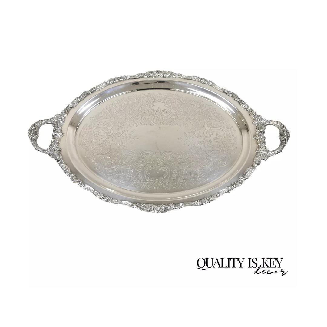 Vintage Baroque by Wallace 294F Oval Silver Plated Serving Platter Tray ...