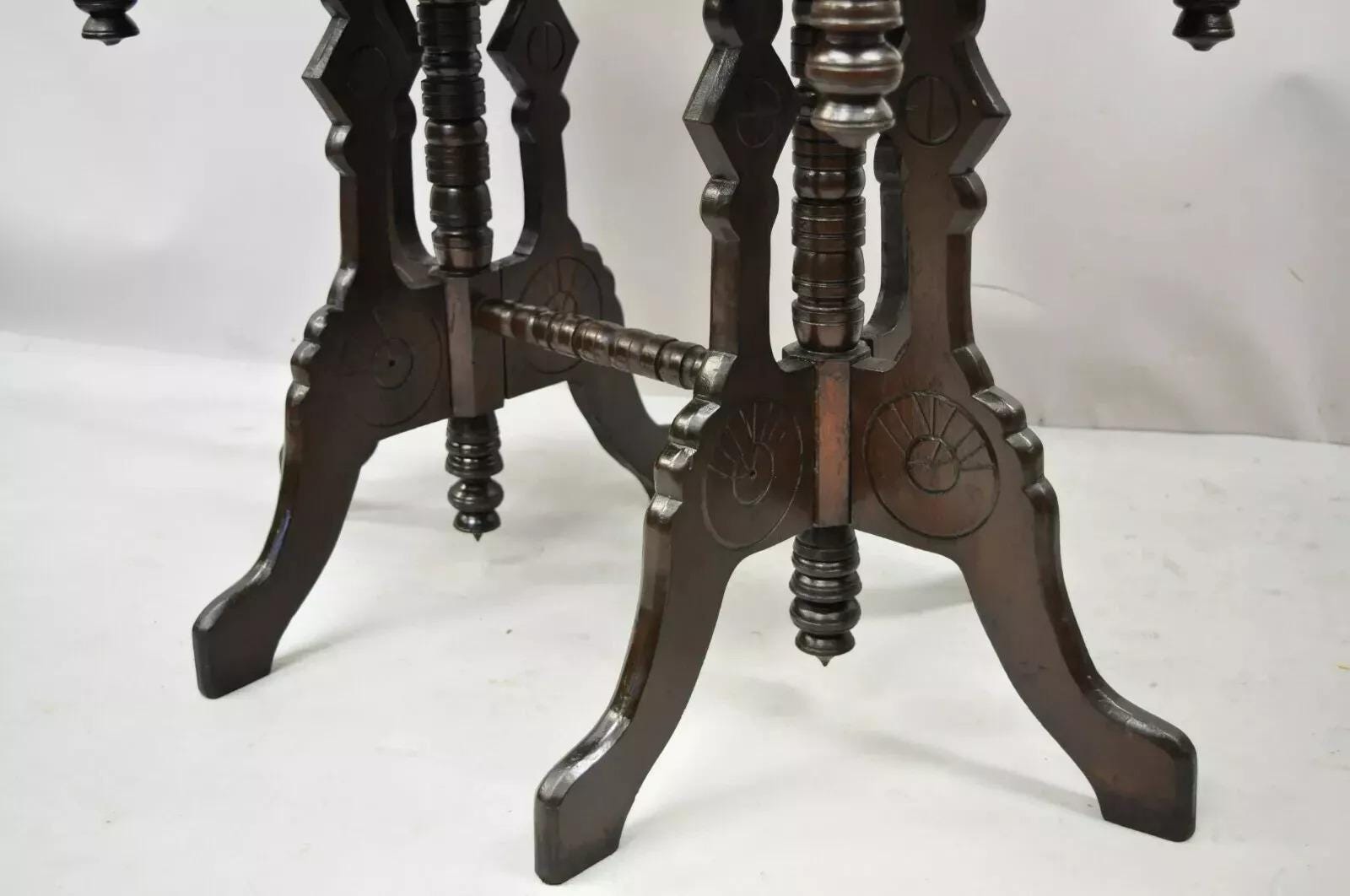 Antique Eastlake Victorian Aesthetic Movement Carved Walnut 6 Leg ...