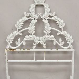 Vintage French Rococo Style Crown Branch & Leaf Twin Single Cast Iron ...