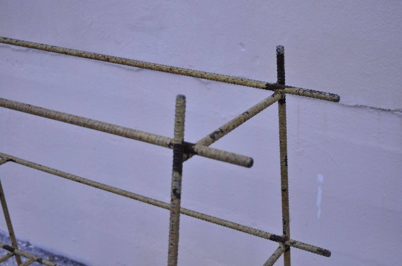 Industrial Modern Iron Rebar Shelf Rusty Yellow Display Bookcase ...