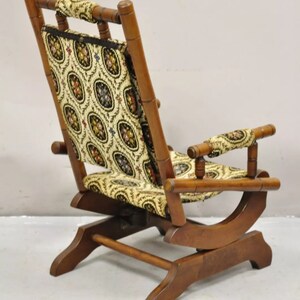 Antique Victorian Small Child's Maple Wood Platform Rocker Rocking ...