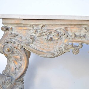 Antique French Louis XV Rococo Style Finely Carved 68 Marble Top ...