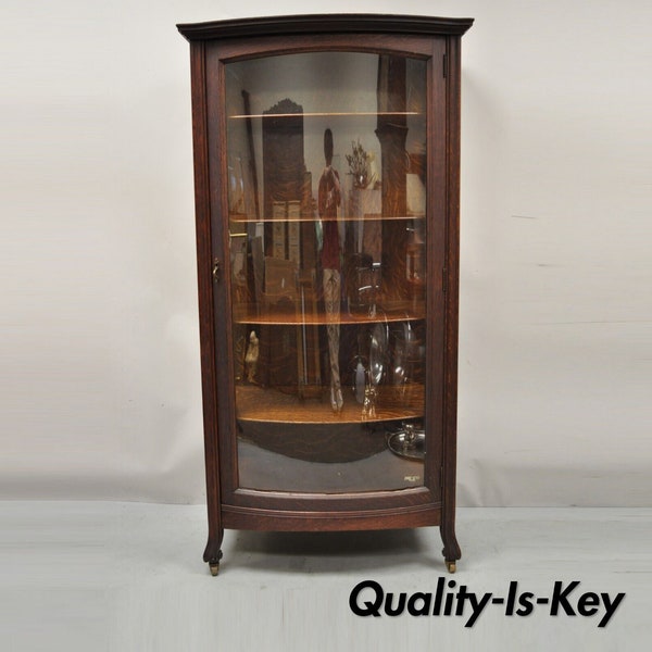 Antique Oak Curio Cabinet - Etsy