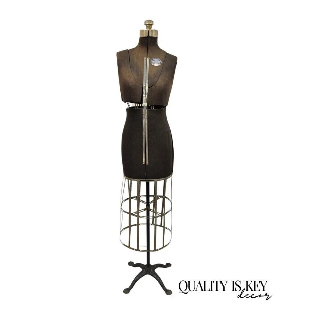 Vintage Acme Adjustable Cast Iron Collapsible Dress Form Mannequin Size ...