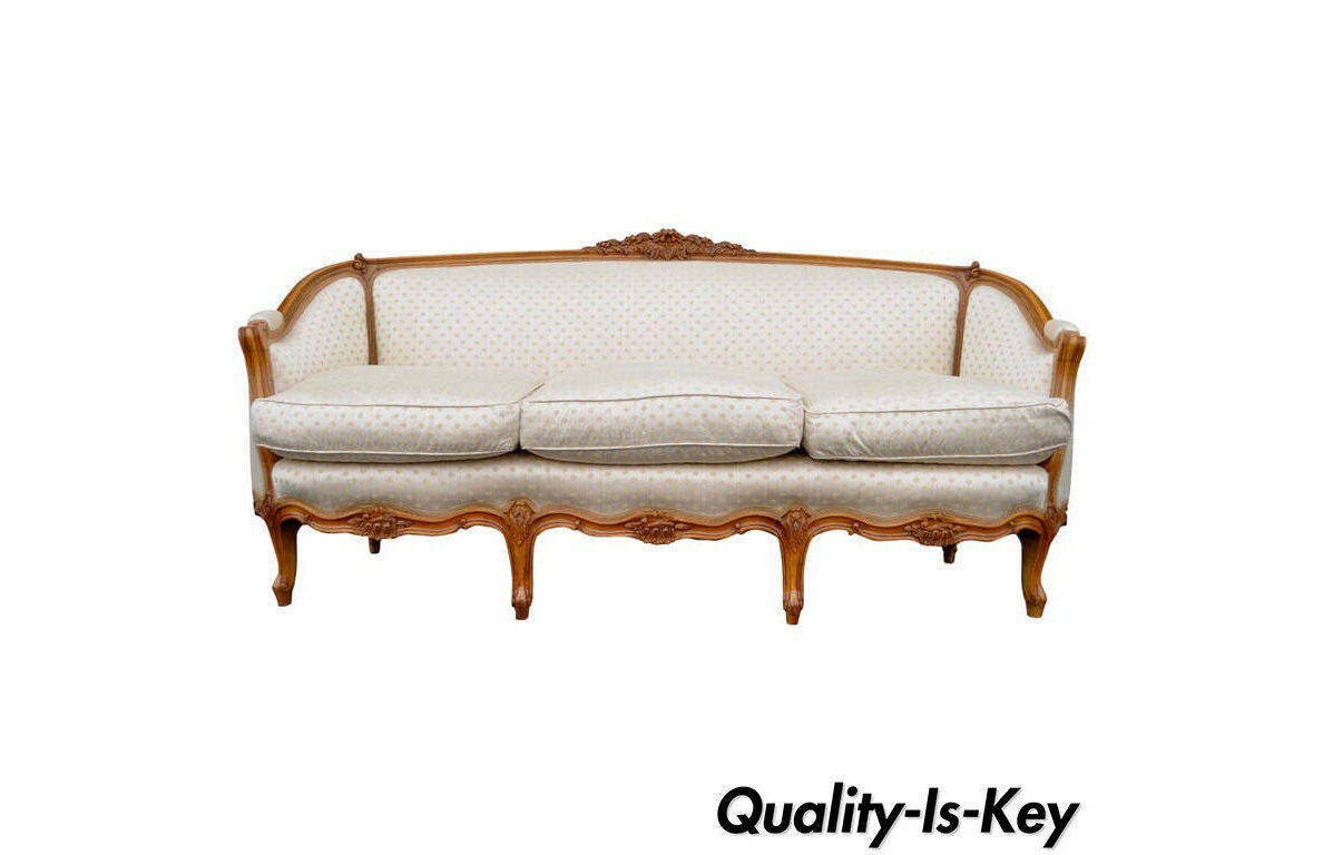 French Country or Louis XV Style Finely Carved Walnut Sofa or | Etsy