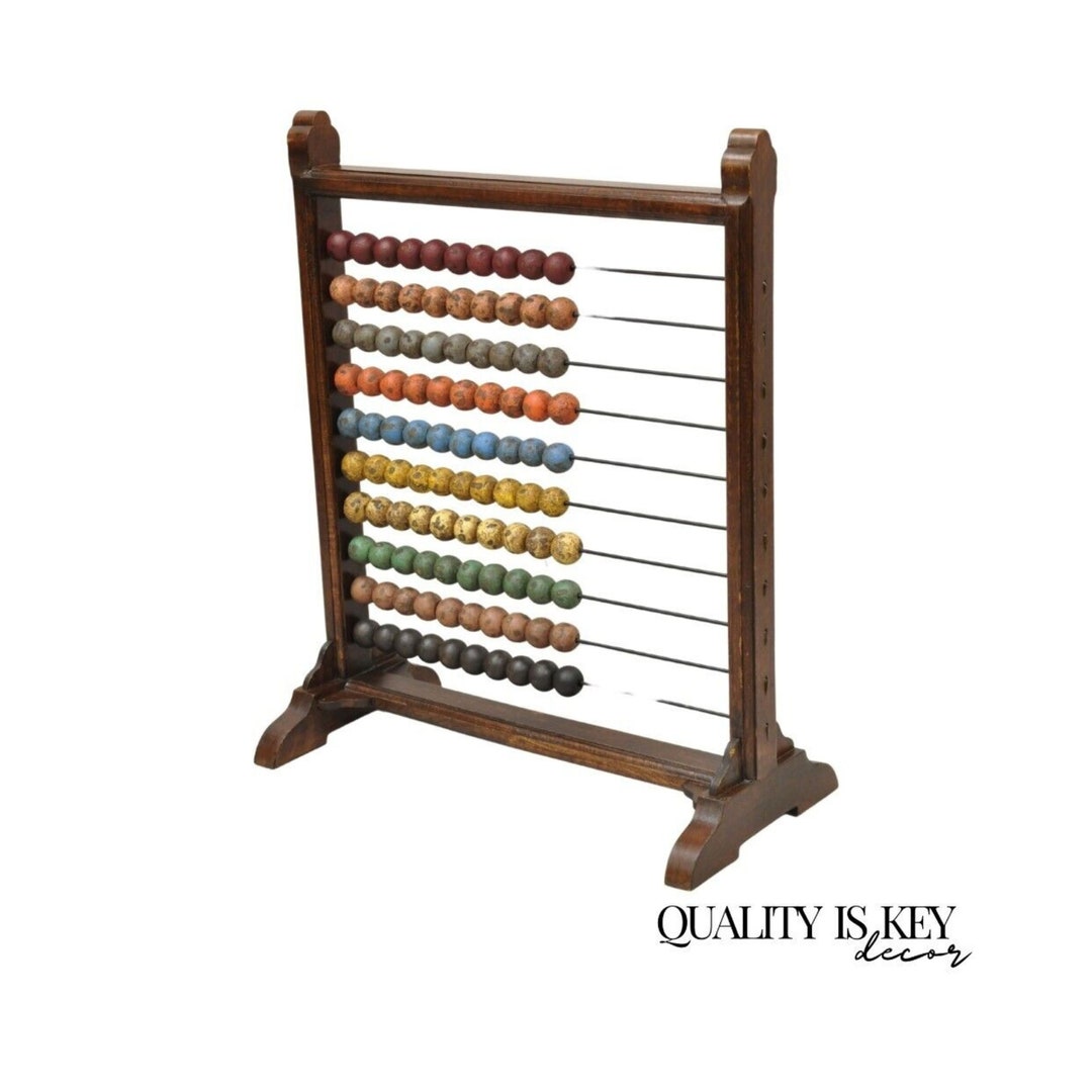 Large Vintage Mongolian Wooden Math Abacus With Painted Wooden Balls - Etsy