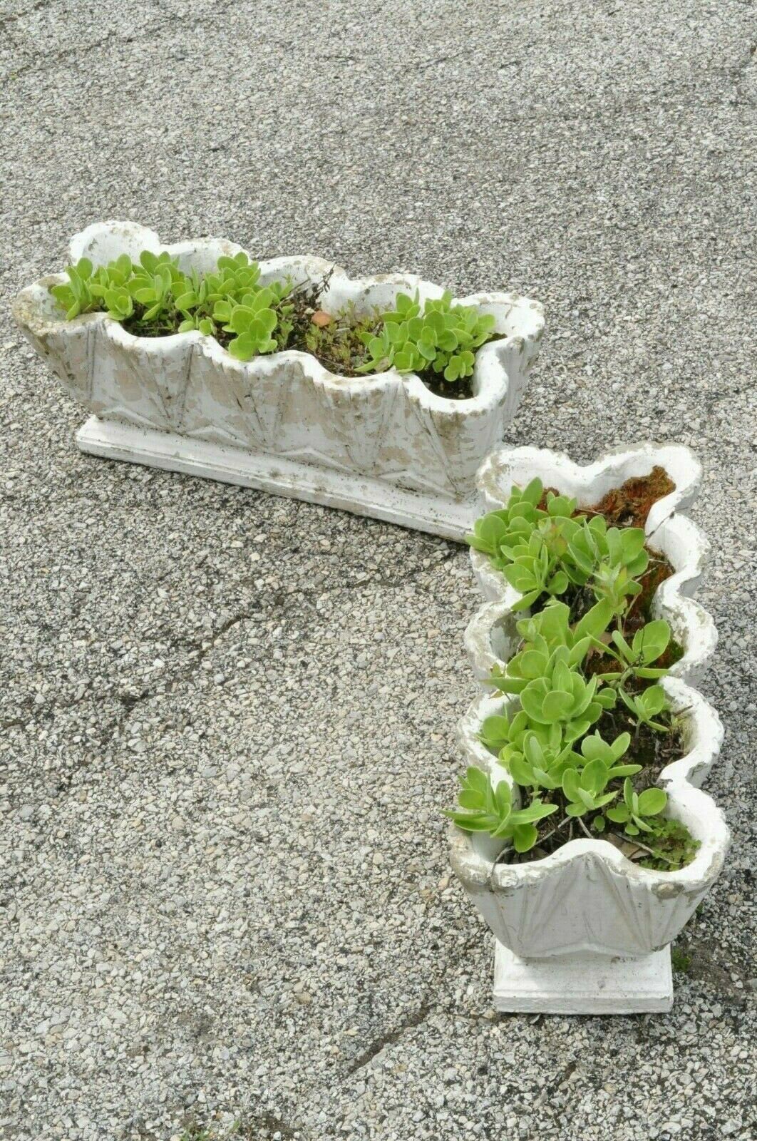 Pair of Art Deco Cement Concrete Stone Geometric Garden - Etsy