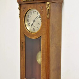 Antique German Inlaid French Style Box Wall Clock 8 Day With ...