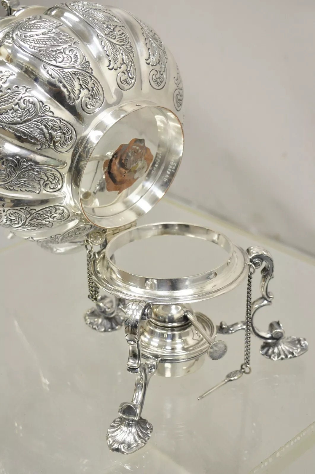 Antique English Victorian PS Co. Silver Plated Tipping Tea Pot on ...