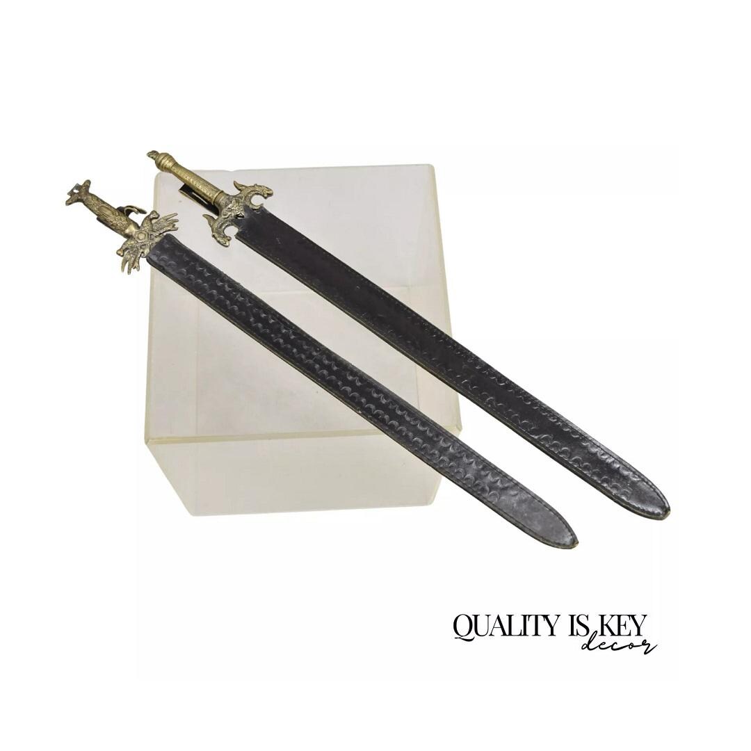 Vintage Medieval Gothic Style Heavy Steel Metal Decorative Swords - 2 ...