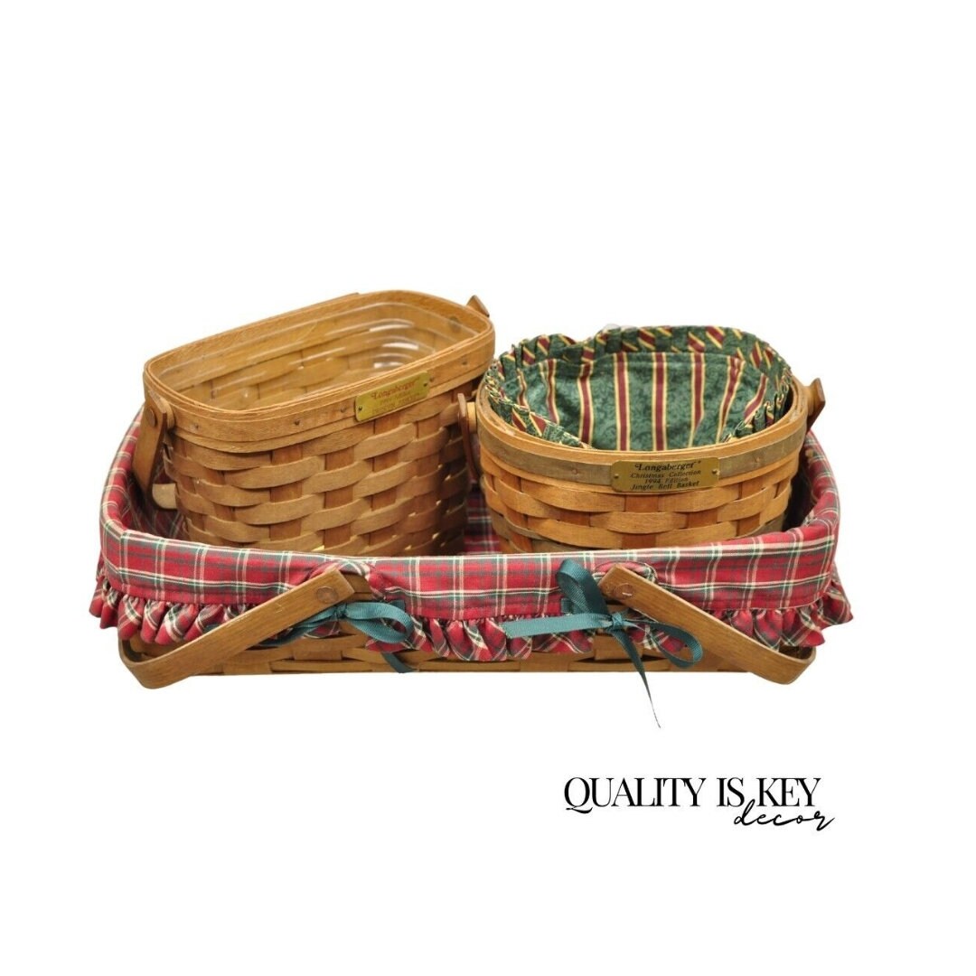 Longaberger 1994 Jingle Bell Basket 1995 Dresden Basket 1988 Basket - 3 ...