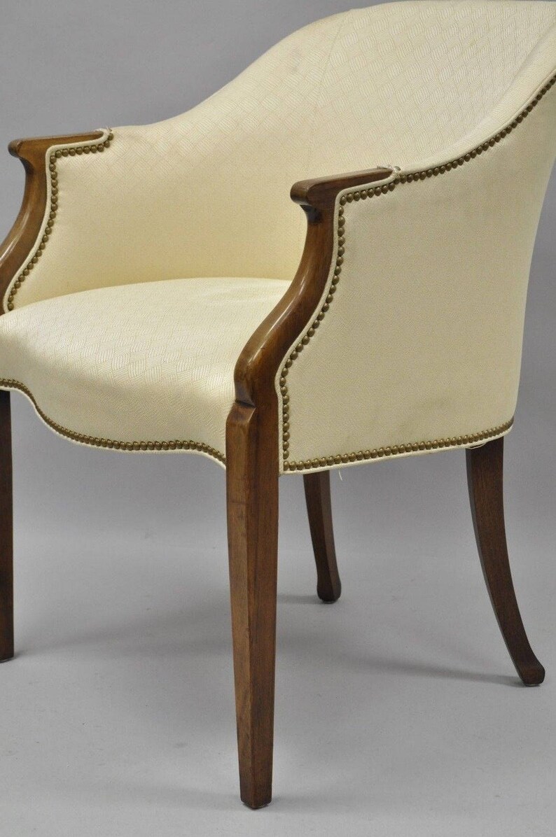 Southwood Sheraton Federal Style Barrel Back Lounge Arm Chair | Etsy