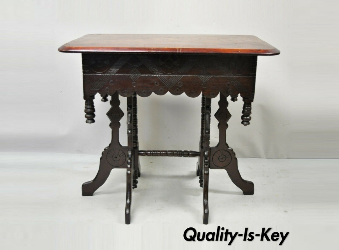 Antique Eastlake Victorian Aesthetic Movement Carved Walnut 6 Leg ...