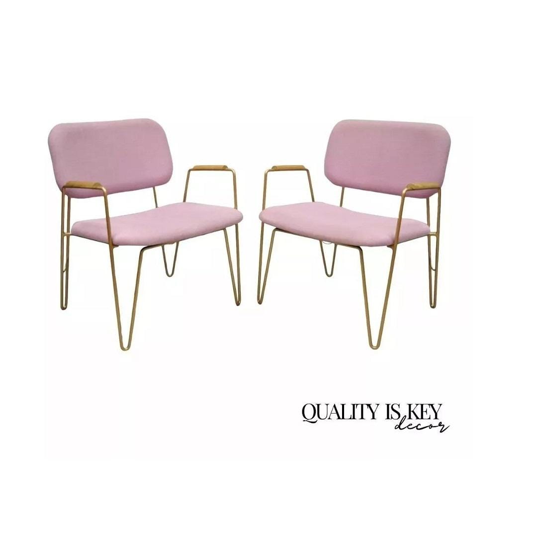 Alessandra Delgado "bruna" Minimalist Purple Gold Hairpin Lounge Chairs ...