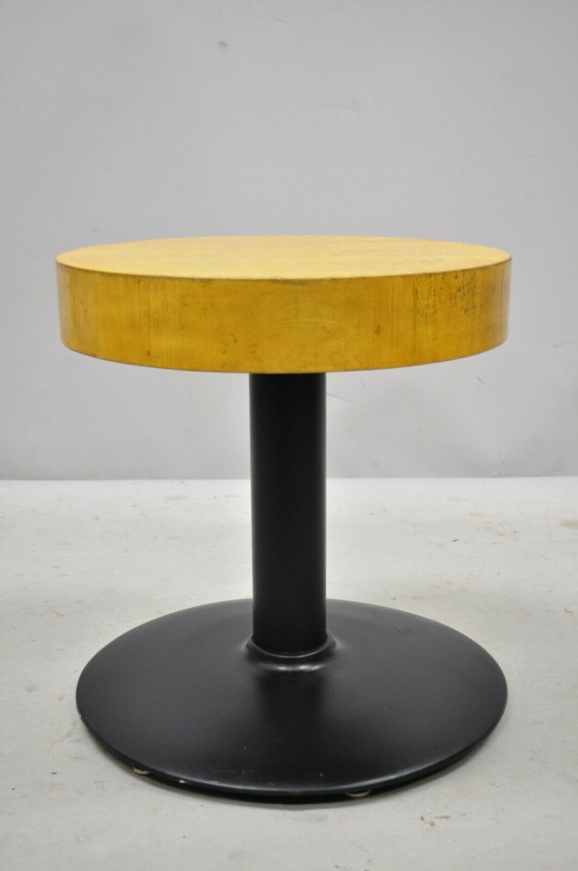 Vintage Round Butcher Block Wood 18 Industrial Cast Iron | Etsy