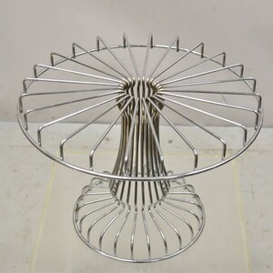 Vintage Mid Century Modern Chrome Metal Wire Pedestal Cake Stand - Etsy