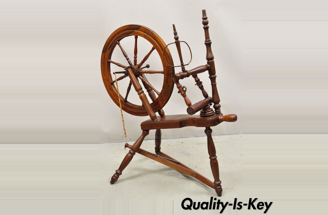 Antique Canadian Country Primitive Wooden Colonial Spinning Wheel - Etsy