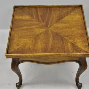 Vintage French Provincial Style Low Oak & Walnut Square Side Table - Etsy
