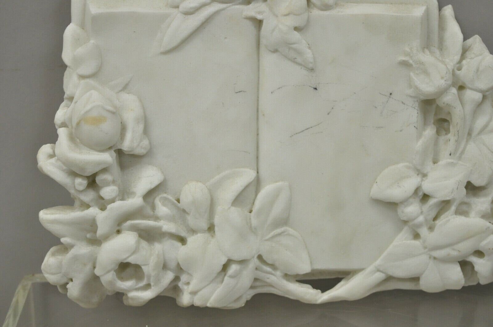 Vintage Italian Bas Relief Floral Carved Marble 14 | Etsy