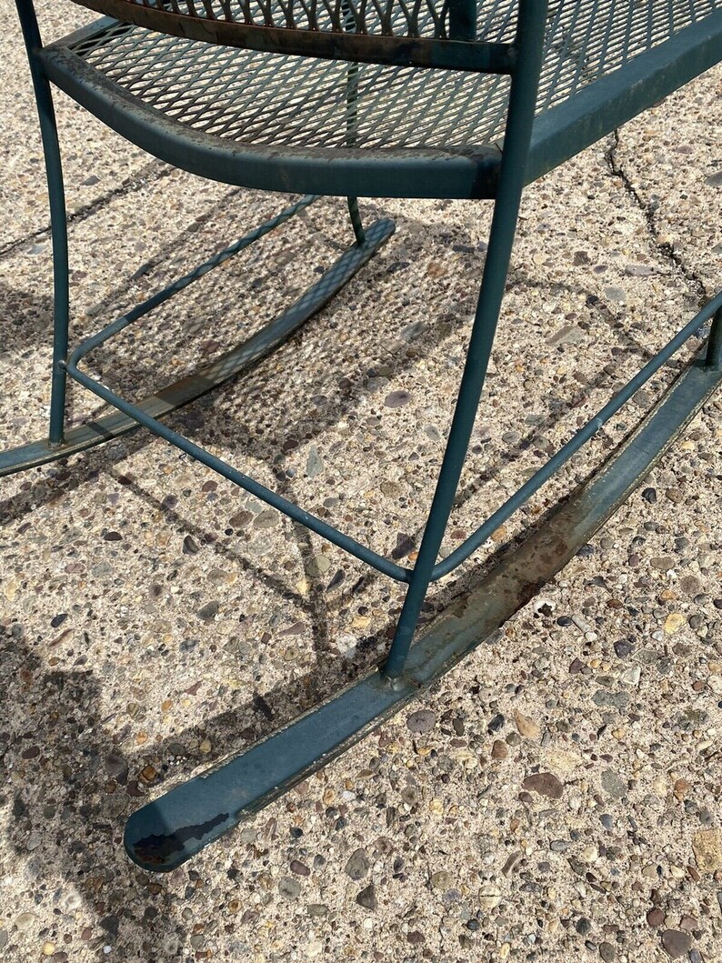 Vintage Wrought Iron Victorian Style Green Garden Patio Rocker - Etsy