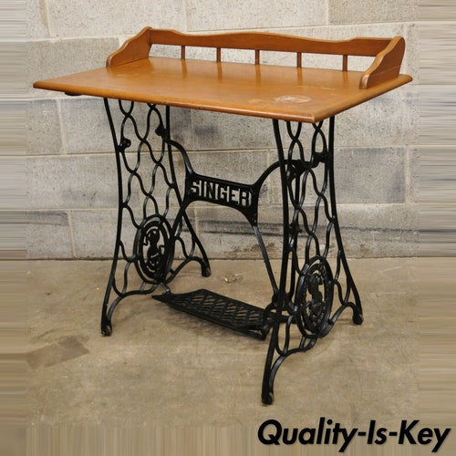Live Edge Table Antique Singer Sewing Machine Base - Etsy