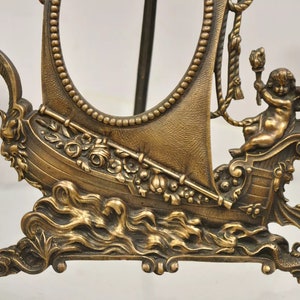 Antique French Renaissance Style Brass Oval Picture Frame With Ship and ...
