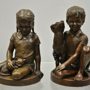 Vintage Bronze Charles Parks the Franklin Mint Statue Sculpture Girl ...