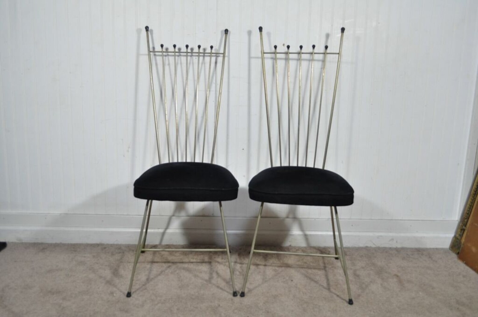 4 Vintage Mid Century Modern Metal Dining Chairs Frederic - Etsy
