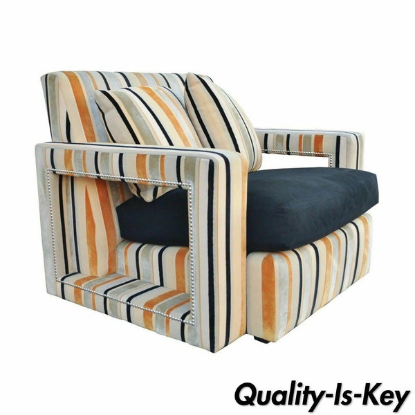 Stripe Upholstered Chair - Etsy
