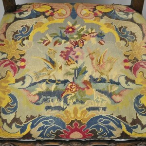 19th C. French Renaissance Needlepoint Upholstery Carved Walnut Throne ...