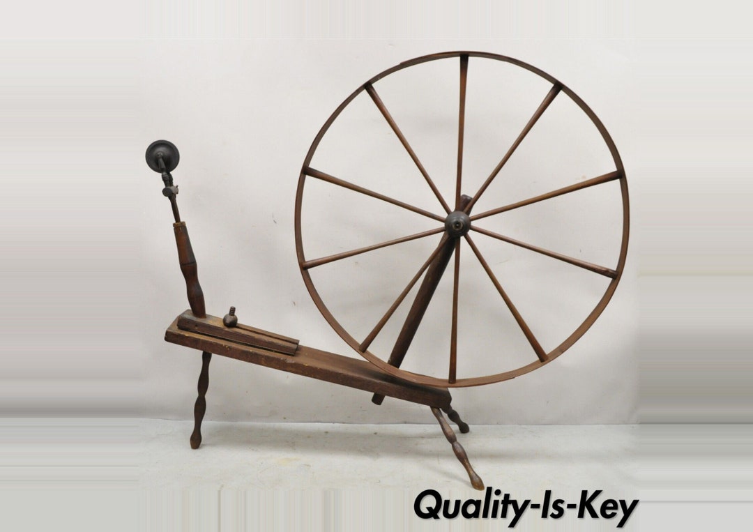 Antique American Primitive Colonial Wooden Country Spinning Wheel - Etsy