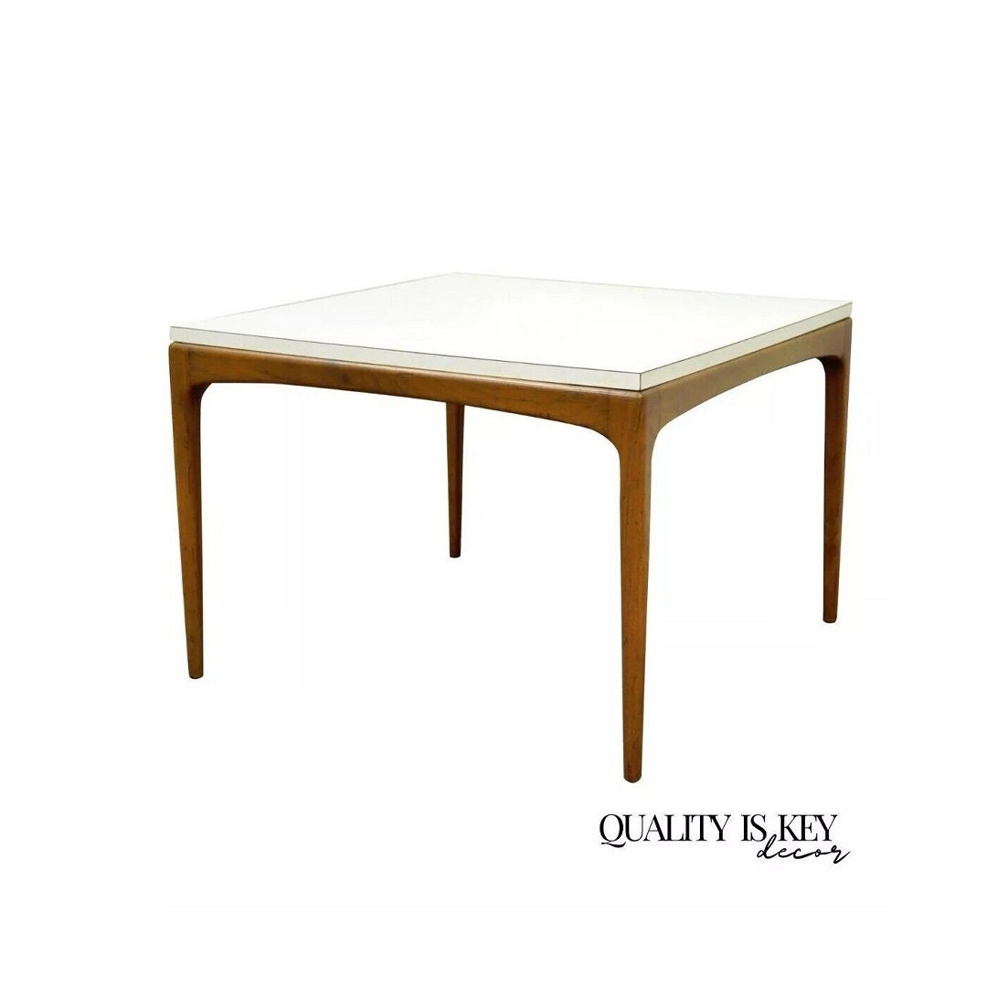 Vintage Mid Century Modern Danish Style Walnut & Formica Square Coffee ...