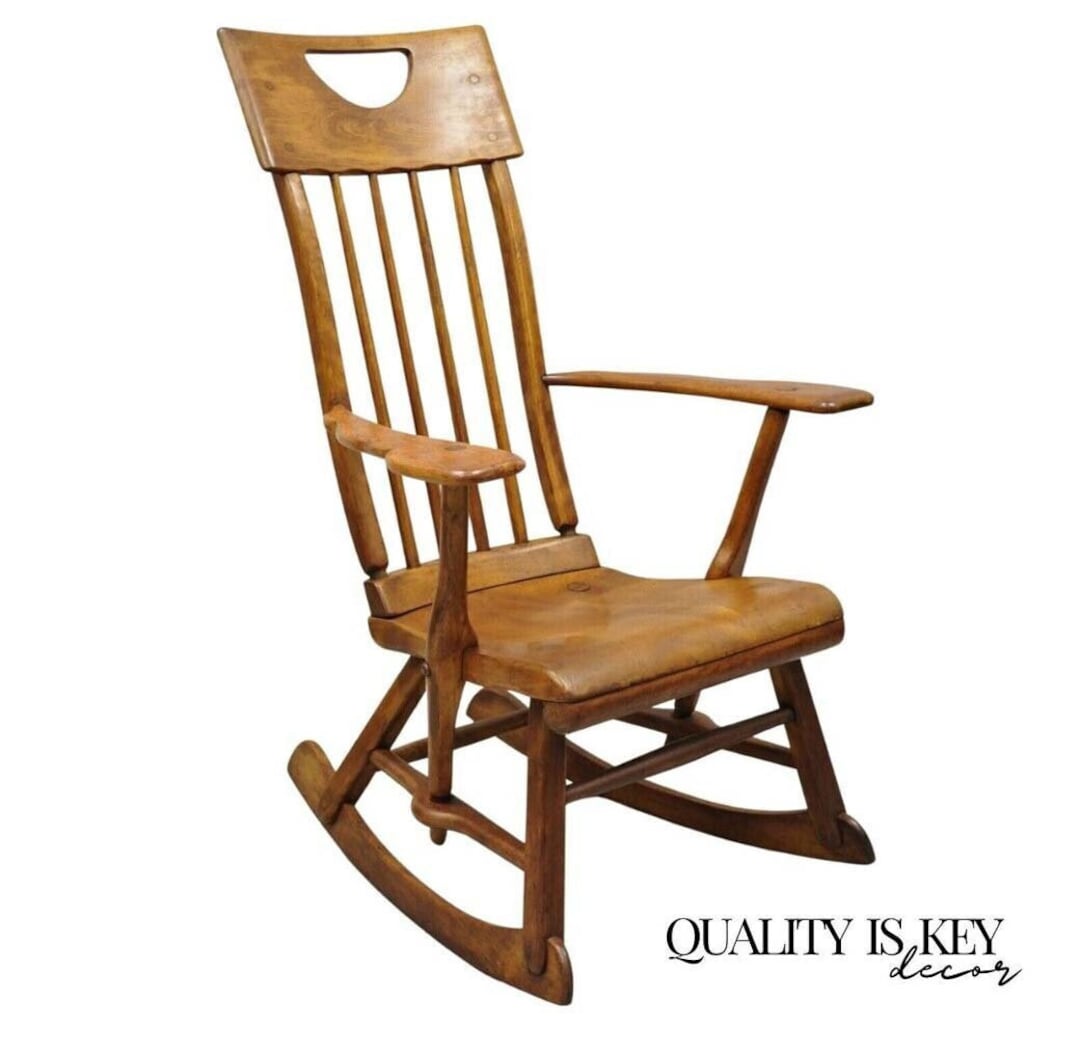 Vintage Sikes Co Maple Wood American Colonial Style Rocker Rocking ...