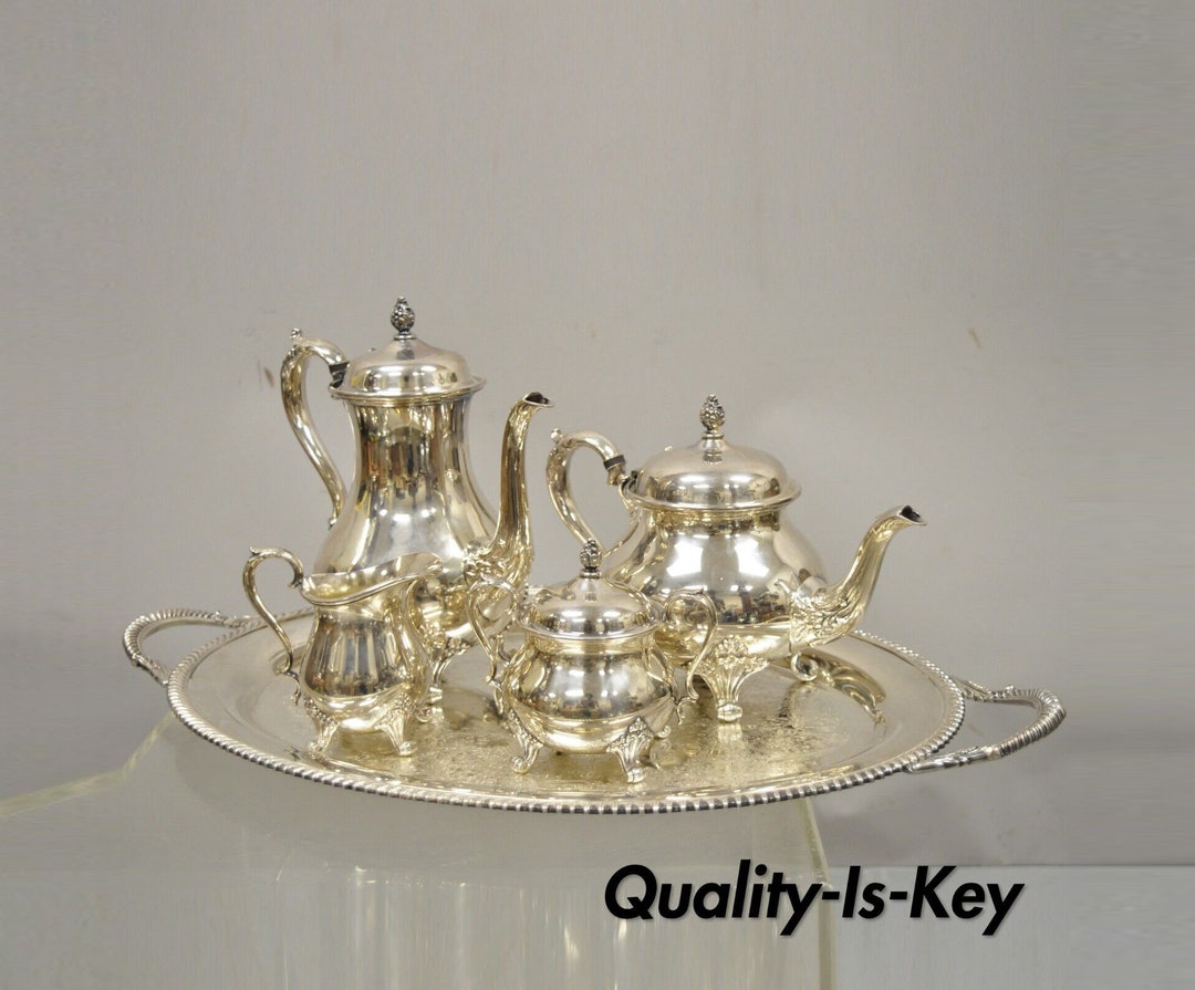 Wilcox International Silver Co Tea Set Serving Tray and More 5 Pc Set - Etsy