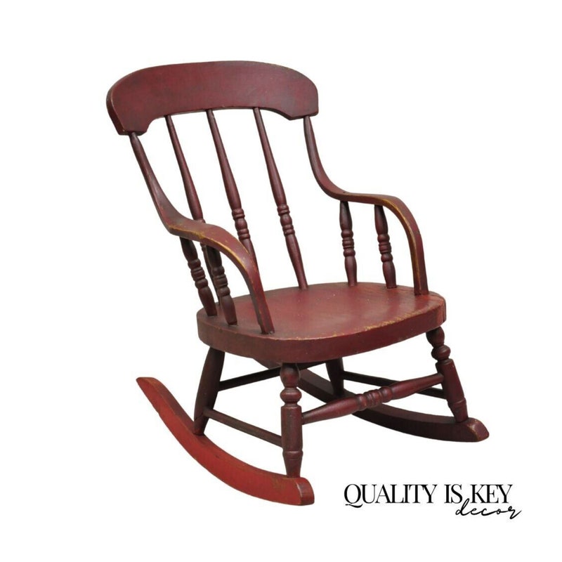 Antique Spindle Back Rocking Chair - Etsy