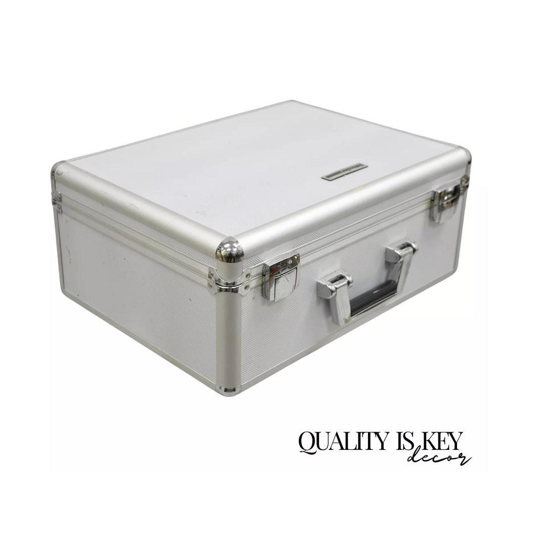 Modern Silver Aluminum Metal 17" Carrying Case Storage Box - Etsy