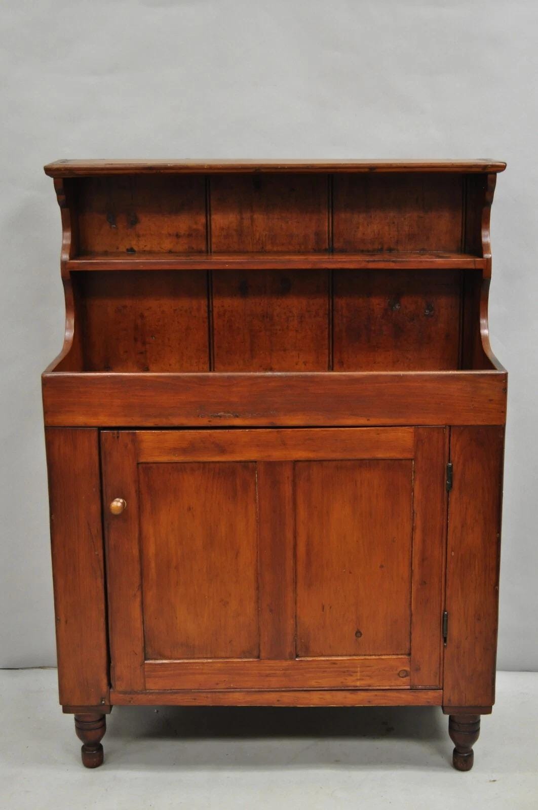 Antique French Country Colonial Pine Wood 50" H Drysink Kitchen Jelly ...