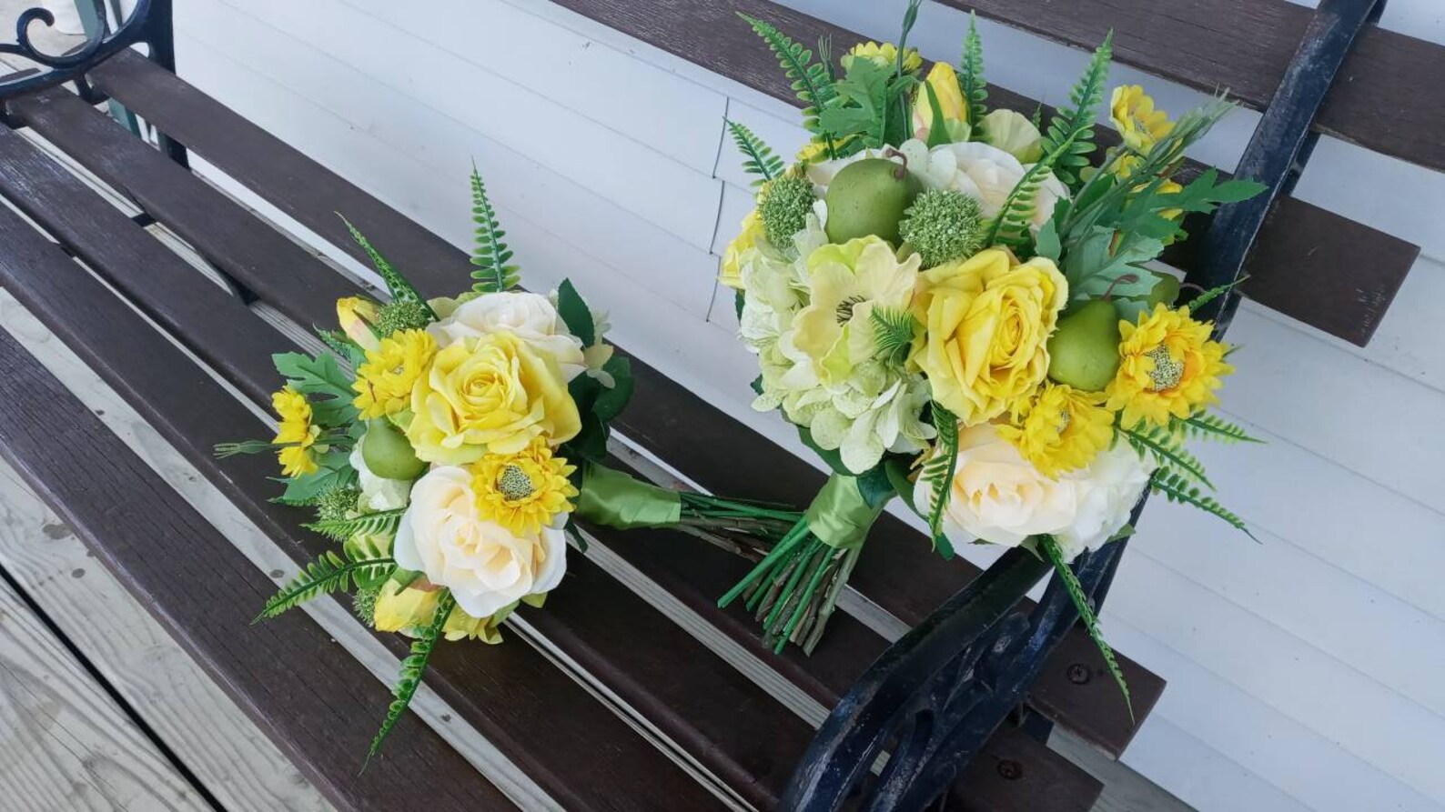 Chartruese, Yellow Wedding Flowers, 5 Pc, Destination Wedding, Silk ...