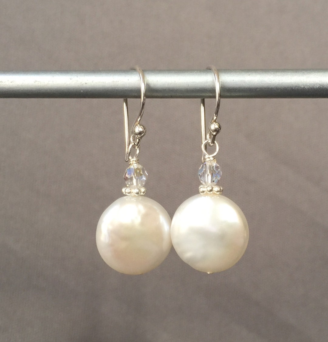 Large Coin Pearls 14MM White Pearl Pearl Solitaire Flat Circle Pearls ...