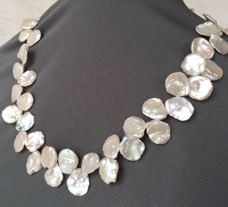 Natural Keshi Pearls Large Baroque Pearls White Biwa - Etsy