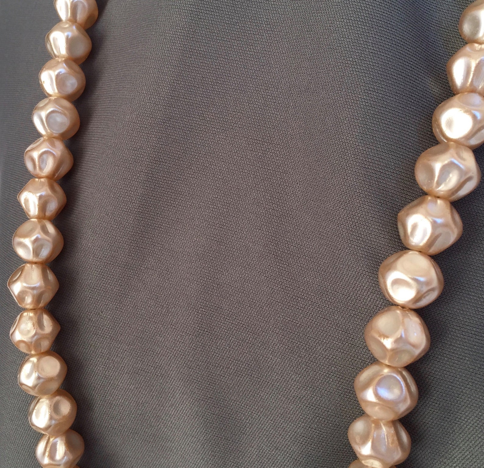 Opera Length Pearls - off White Baroque - Mid Century Style - Long ...