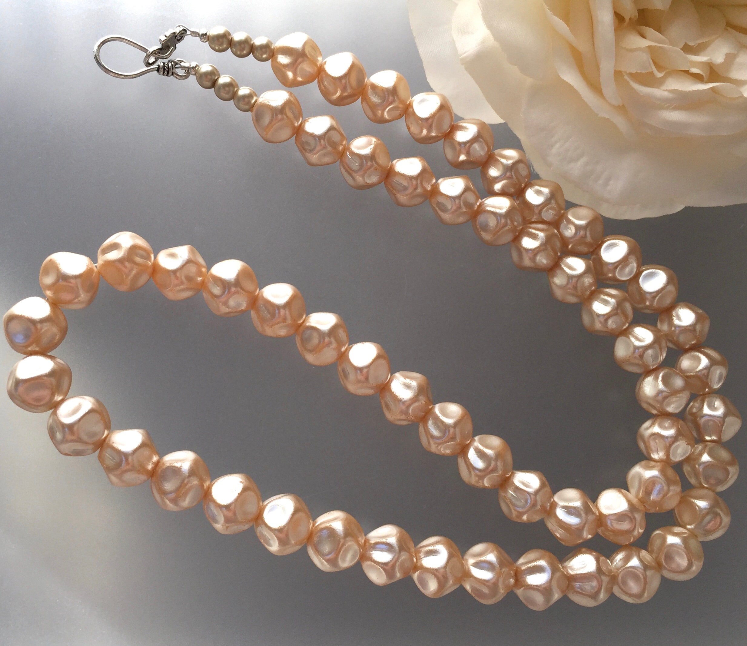 Opera Length Pearls off White Baroque Mid Century Style | Etsy