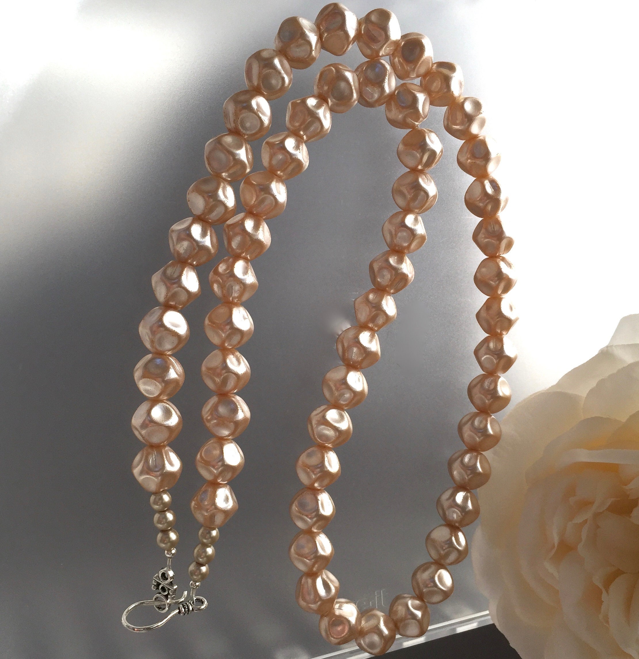 Opera Length Pearls off White Baroque Mid Century Style | Etsy