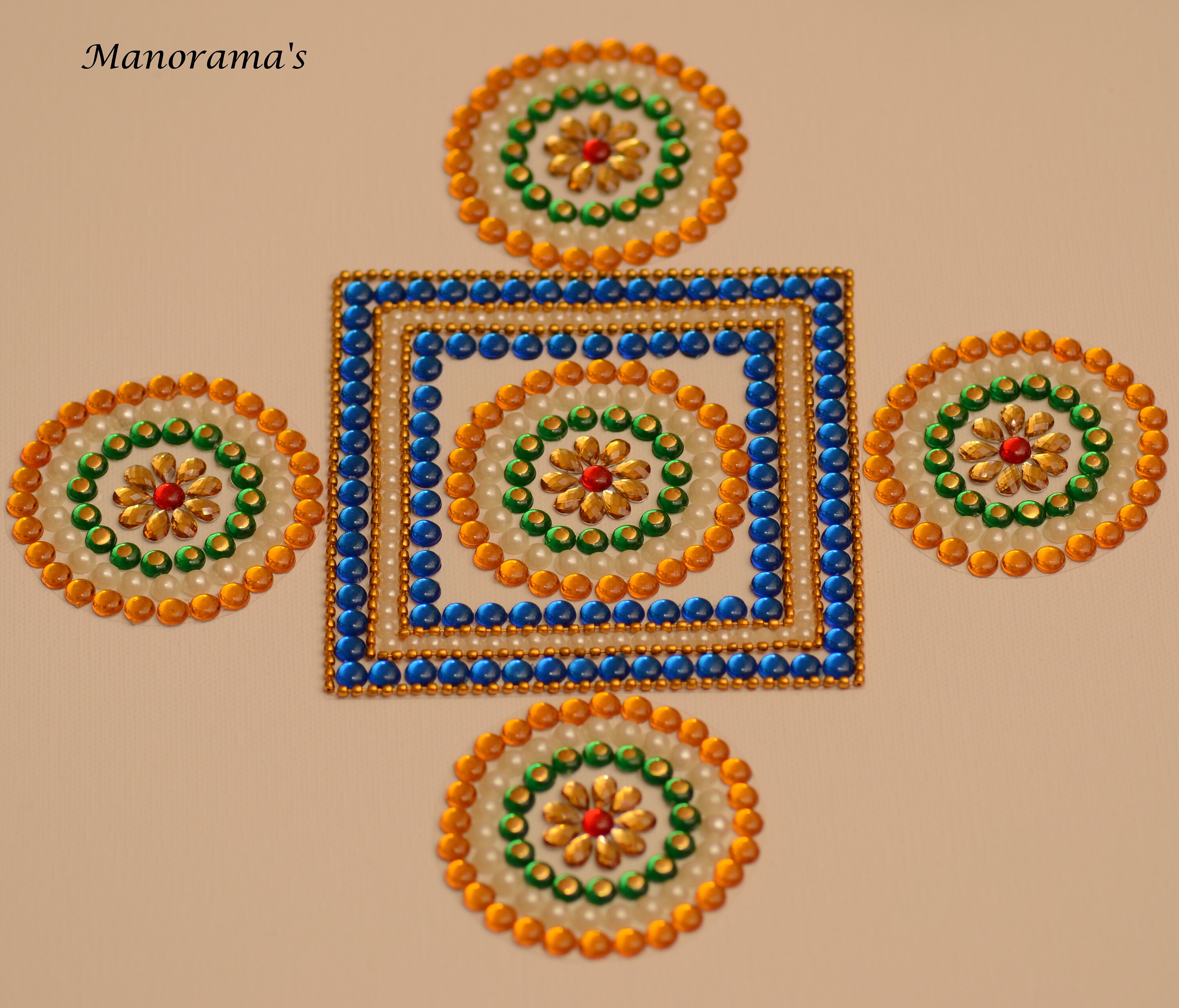 Floor Art-kundan Rangoli,festival Decorations,house Warming Gift ...