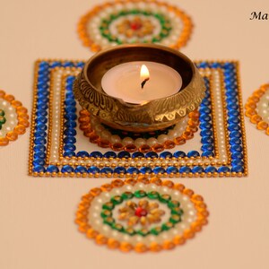 Floor Art-kundan Rangoli,festival Decorations,house Warming Gift ...